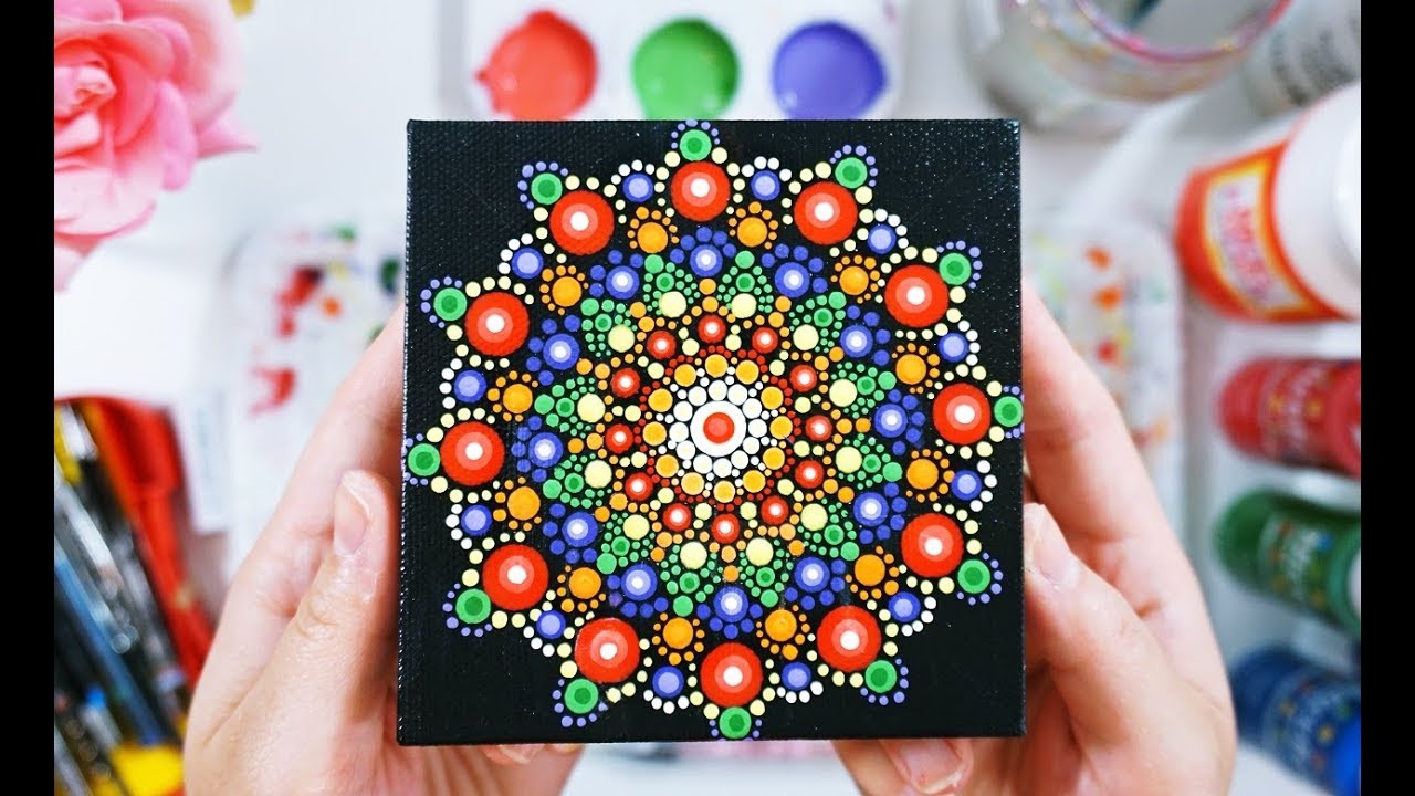Mandala Dot Painting Tutorial | Tropical Flower