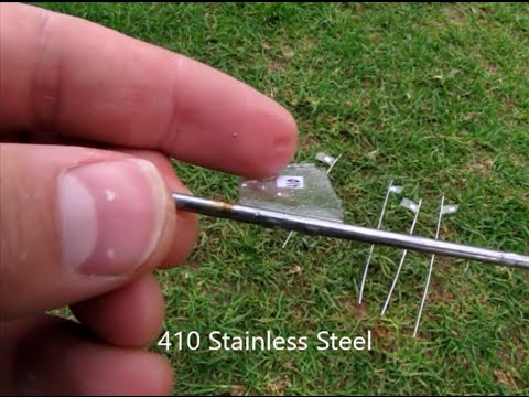 Corrosion testing of steel - galvanized, 410 stainless, 430, 201 and 304