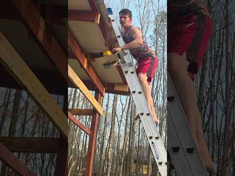 bro finally learning how to use a ladder