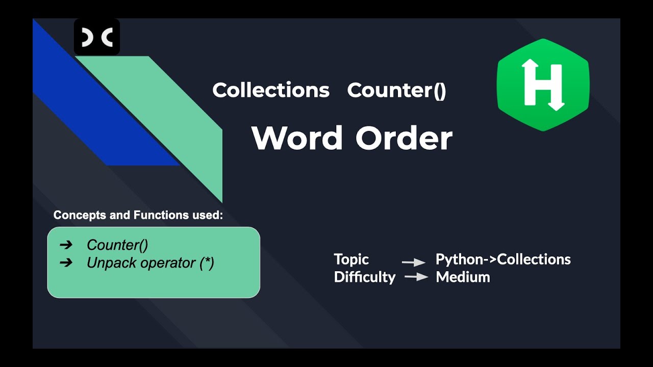 Word Order | HackerRank | Python | Collections | Counter