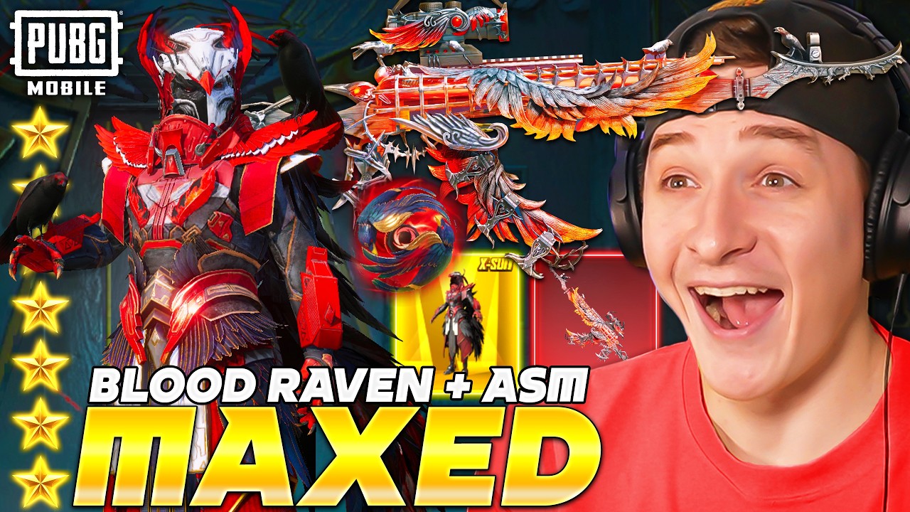 MAXED 7-STAR BLOOD RAVEN X-SUIT & ASM ABAKAN GUN LAB! PUBG MOBILE
