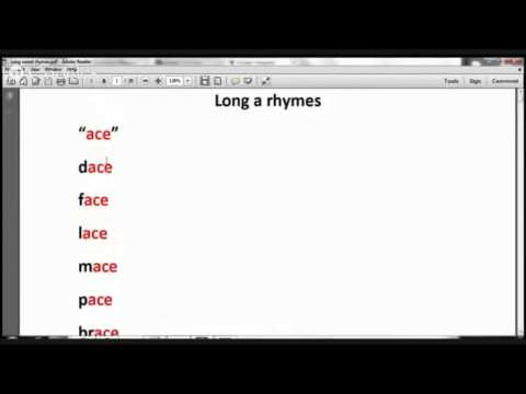 Second Grade Long Vowel Rhyming Lesson 1