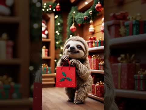 Slothie’s gifts: wrapped with love and a little chaos 🎁🦥 #gift #xmas #sloth #cute #christmas2024 #yt
