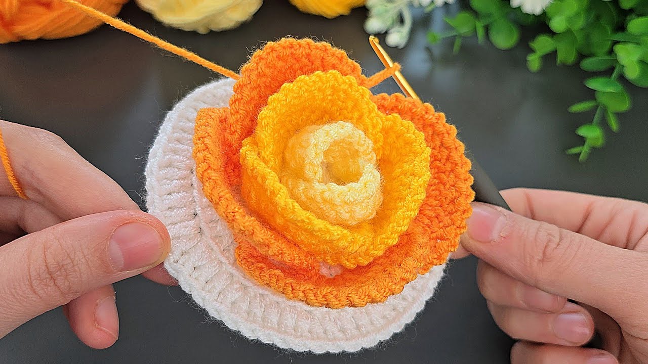 Stunning 3D Crochet Rose 🌹 Step by Step | Layered Crochet Flower Pattern