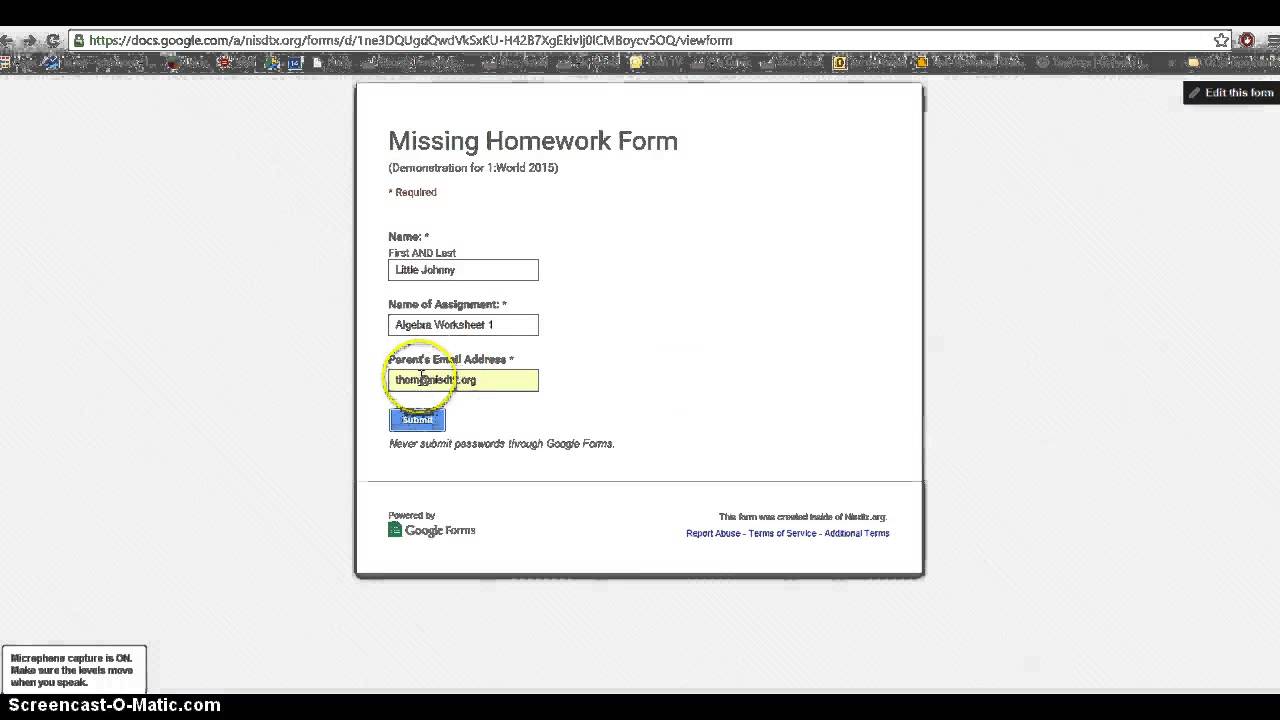 FormMule Demonstration for Teachers