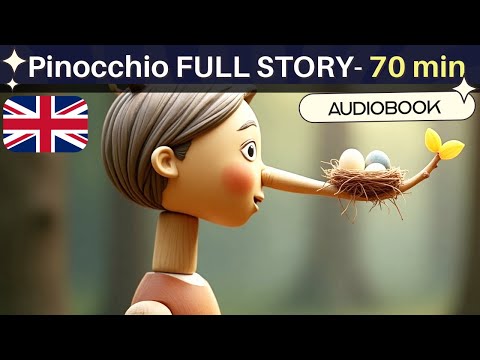 🎭👦🏼 Pinocchio - Complete Story. 70 min.🎧 Bedtime or Travel Stories, Audio Story in English