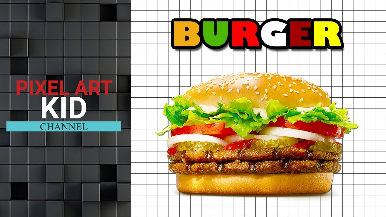 PIXEL ART Drawing Burger Tutorial | Pixel Art Kid