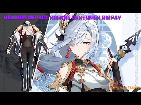 Genshin Impact Shenhe Cosplay Costumes Display