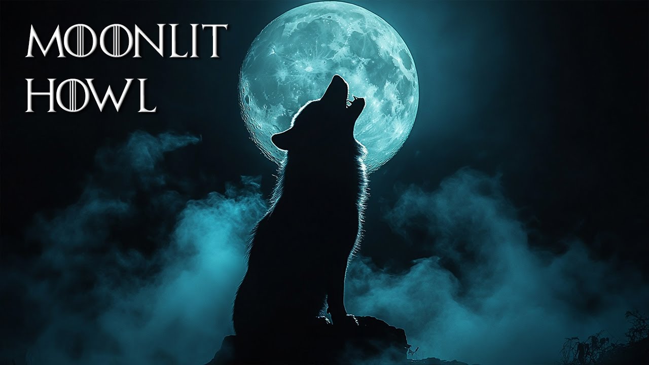 Moonlit Howl - Native American Flute Music and Wolf Howling in the Misty Blue Darkness