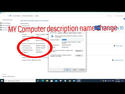 Computer Description Name change