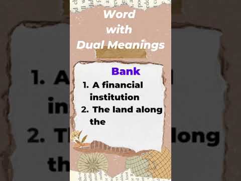 #shorts #words with dual meanings #Two sides of the same Coin π#Learn English Vocabulary ππ