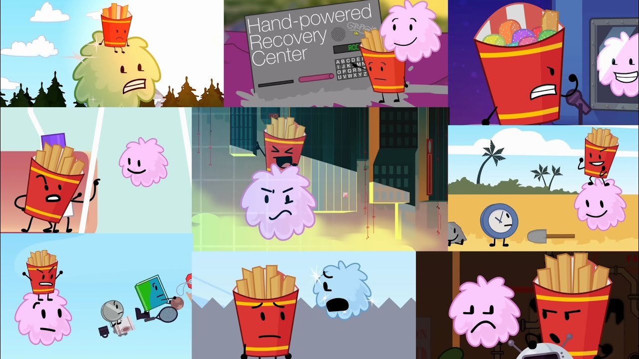 BFDI Fries & Puffball Interaction Compilation.