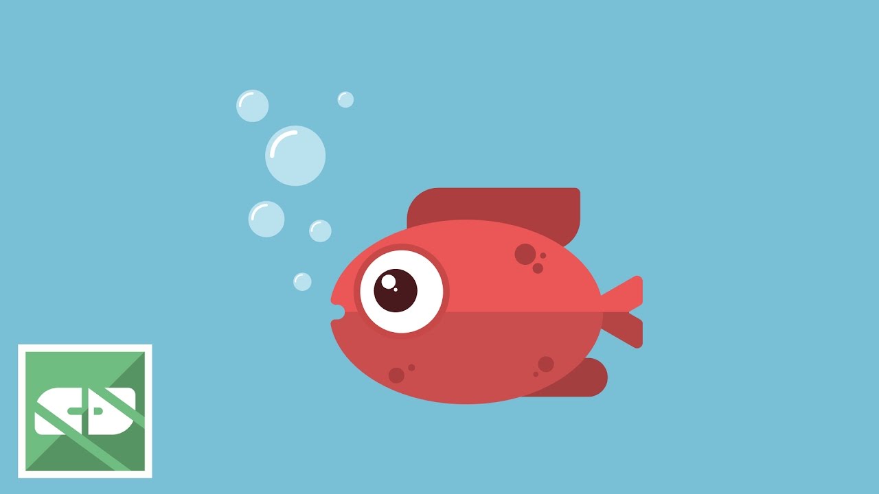 Cute Flat Design Fish ● Illustrator Tutorial ●