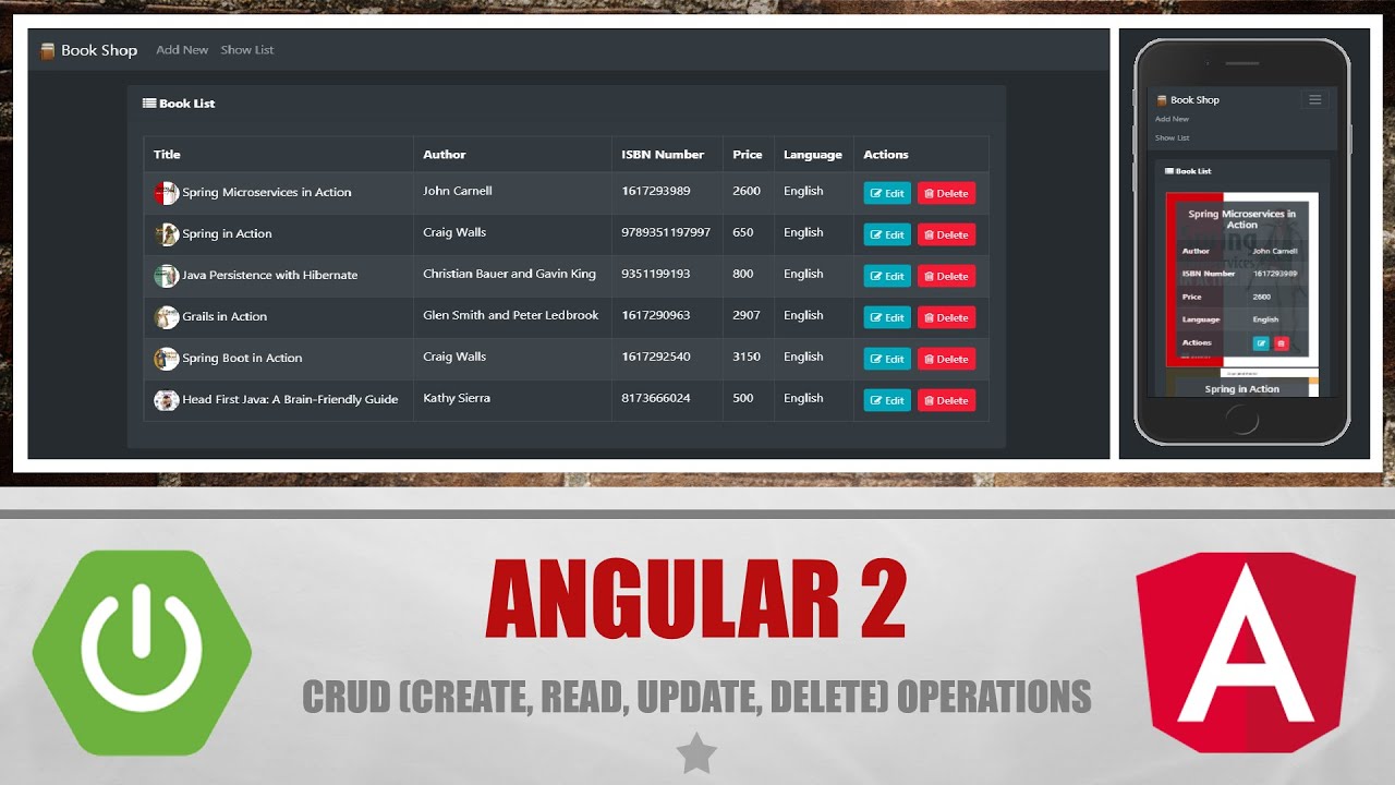 7 - Angular 2 and Spring Boot : HTTP Client PUT, POST and Delete Request Example | Angular 7