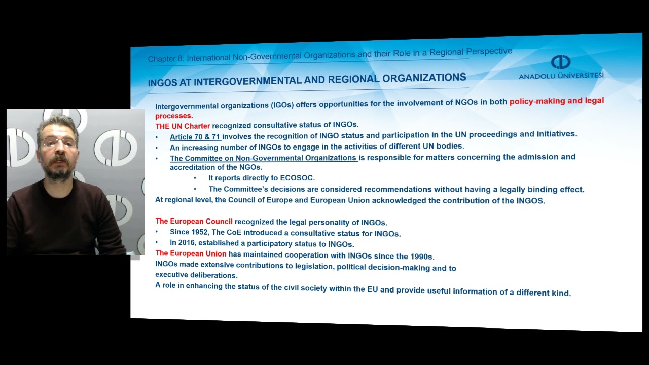 REGIONAL ORGANIZATIONS - Chapter 8 Summary