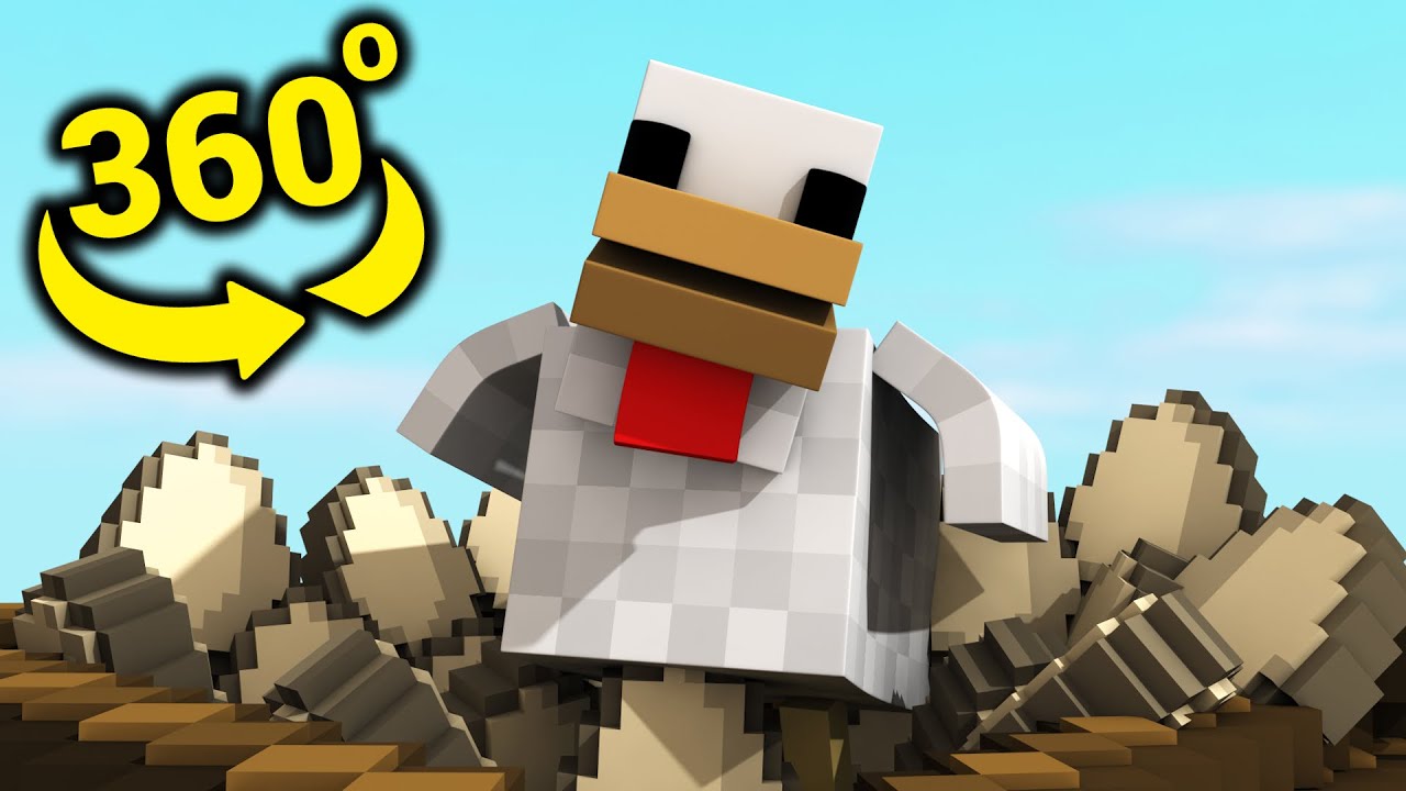 360° VR Video || Chicken Life - Minecraft Animation