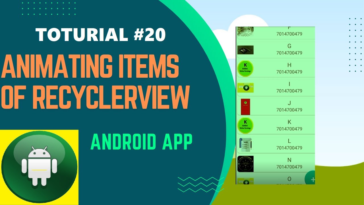 How to Animate RecyclerView Items in Android? - Android Studio Tutorial