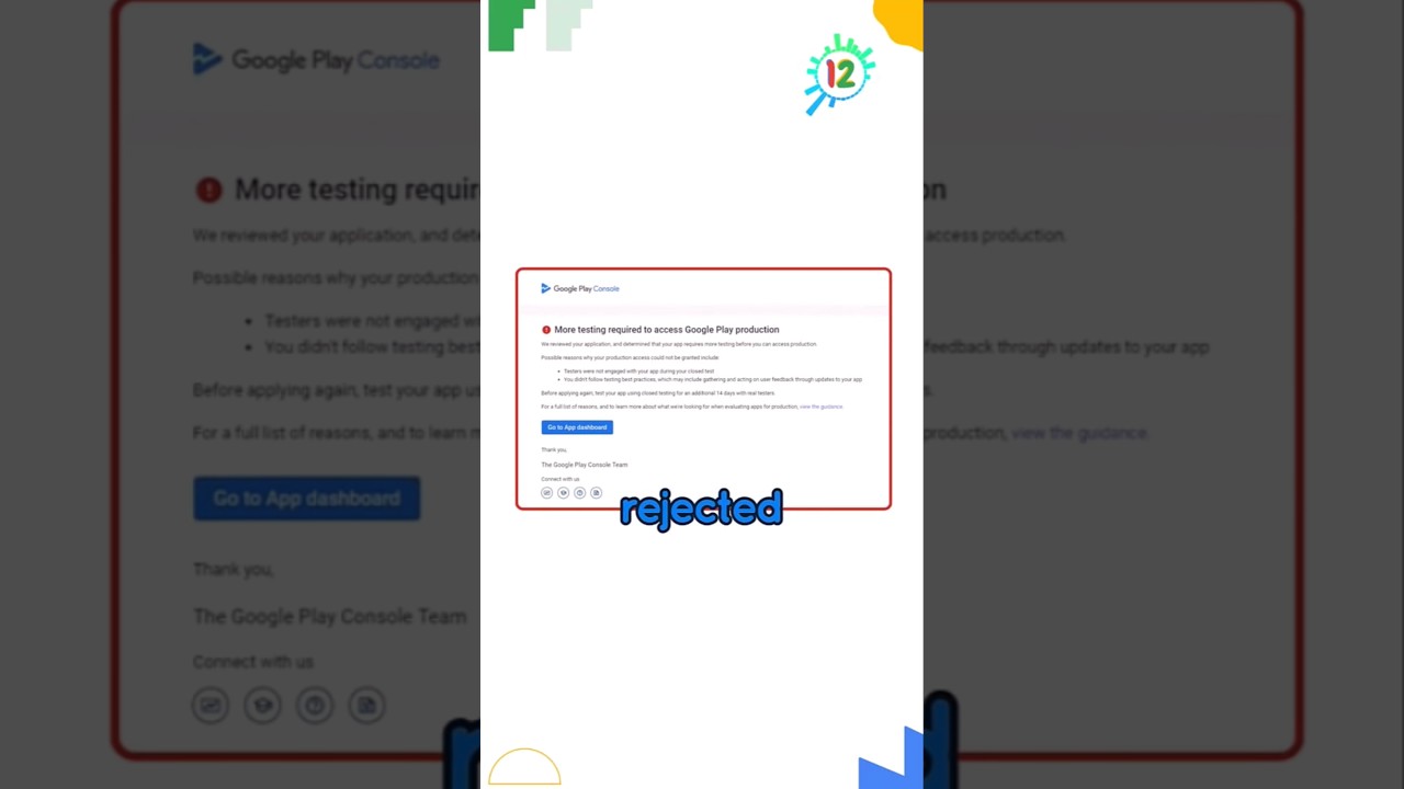 Why Your App Got rejected in google play closed testing & How to fix it