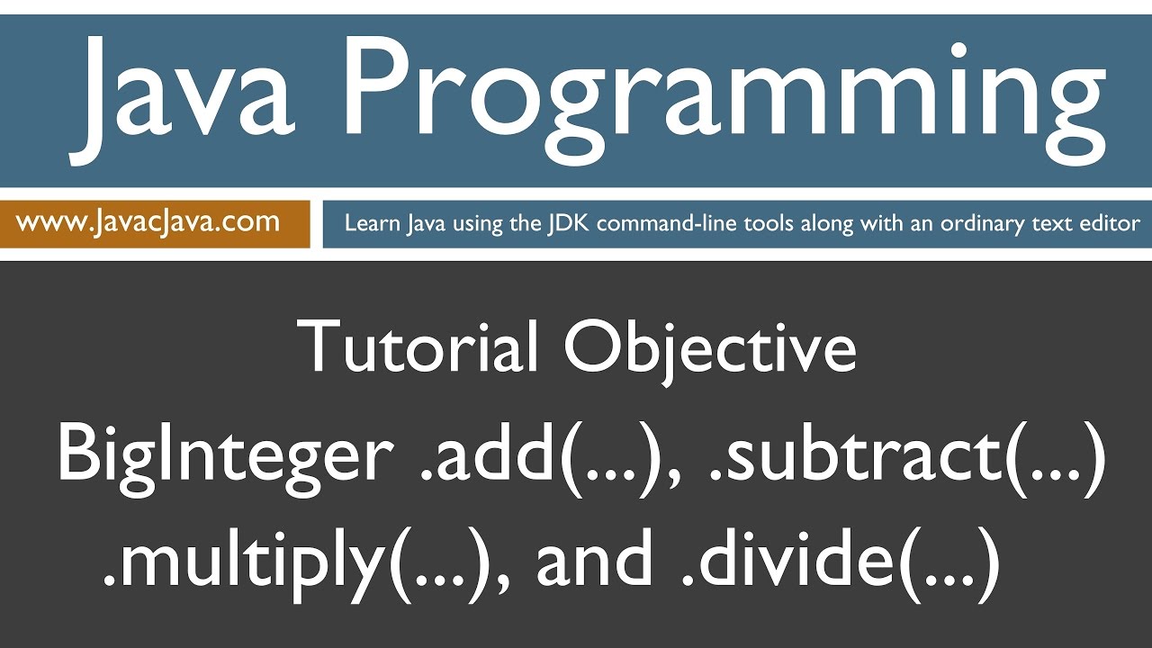 Learn Java Programming - BigInteger Basic Math Methods