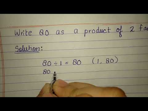 Write 80 as a product of two factor //factor #maths #muskiyaedu