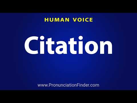 How To Pronounce Citation
