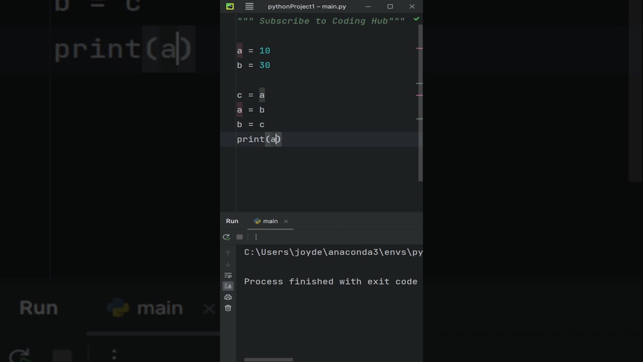 7. How to swap two numbers in python #python #shorts #machinelearning #datascience