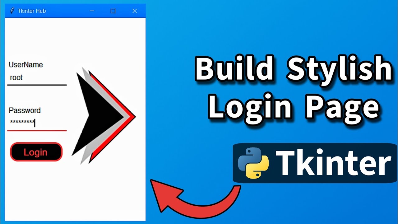 Stylish Tkinter Login Page Tutorial Modern Python GUI Login Page