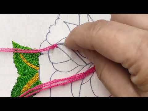 How to embroider a flower? - Very easy flower embroidery design tutorial - Embroidery world