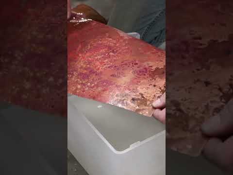 Patina a copper plate to make a clock