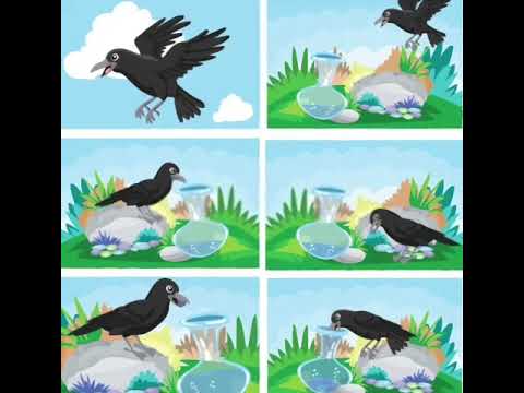 Thirsty crow (picture story) for kids