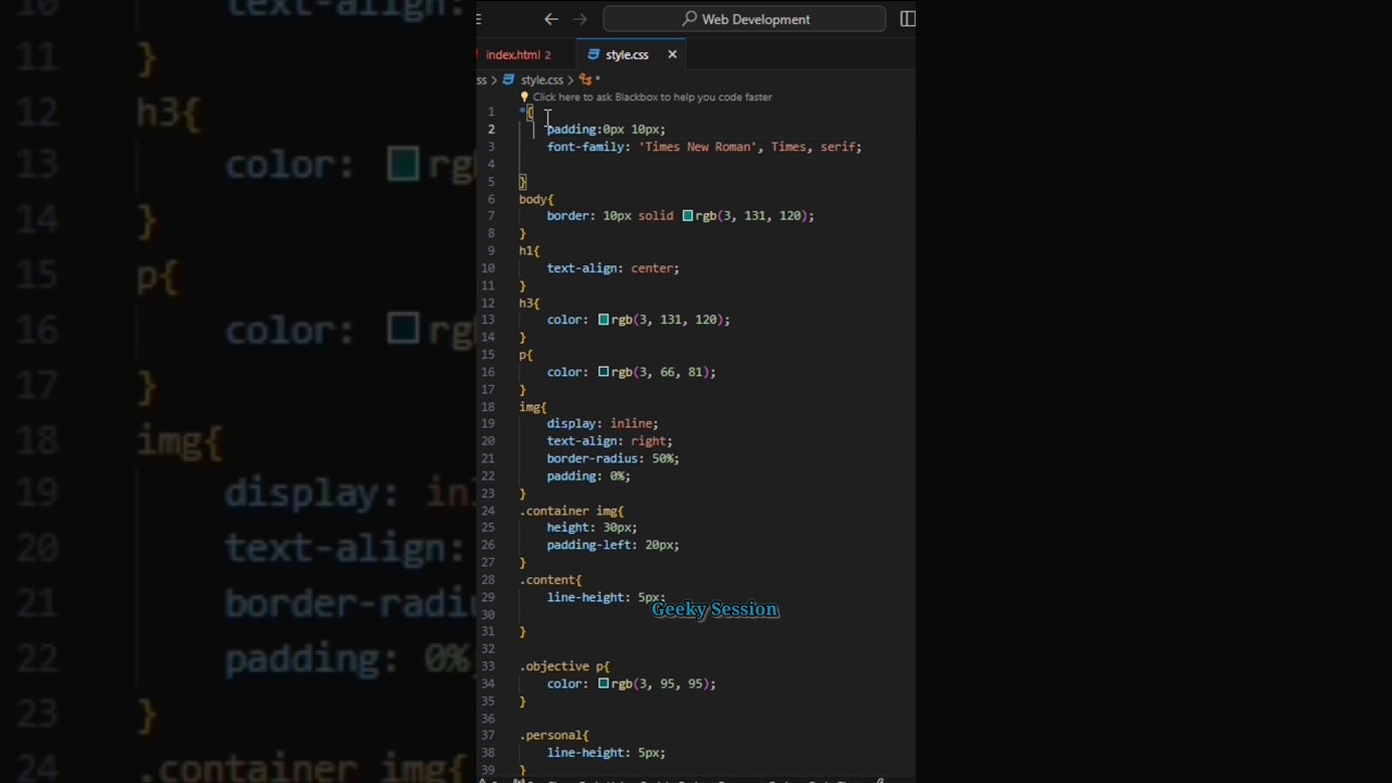 Create A Resume Using HTML, CSS #webdeveloper #css #html # #coding