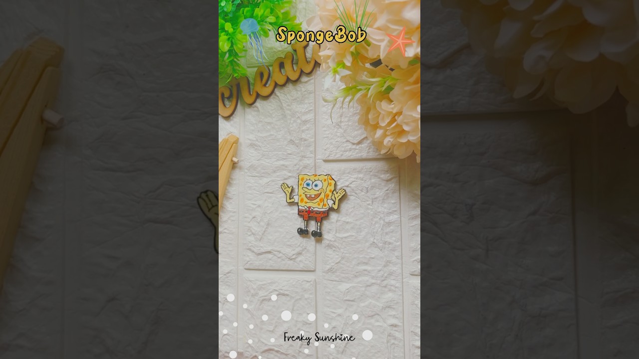 Painting SpongeBob using Acrylics ✨💛 #diy #art #viralvideo #shorts #ytshorts #youtubeshorts #craft