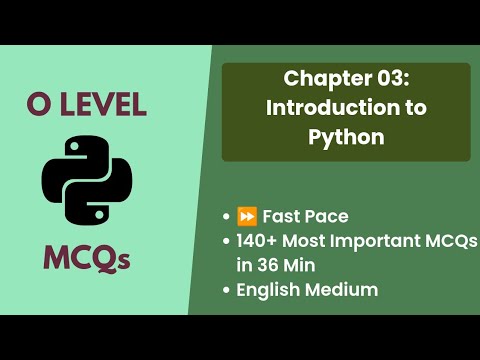 Chapter 03: Introduction to Python | O Level | M3R5 Python Programming | English MCQs