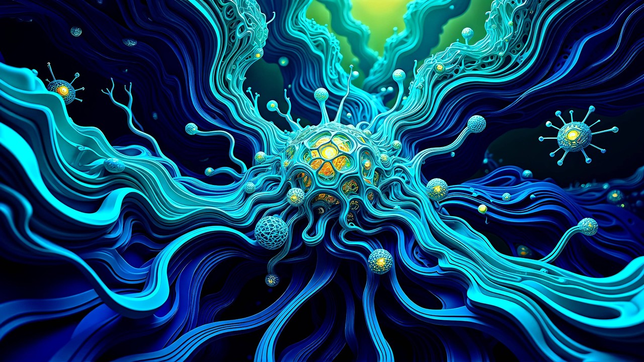 Turquoise 3D Object Mutation UHD Abstract Background