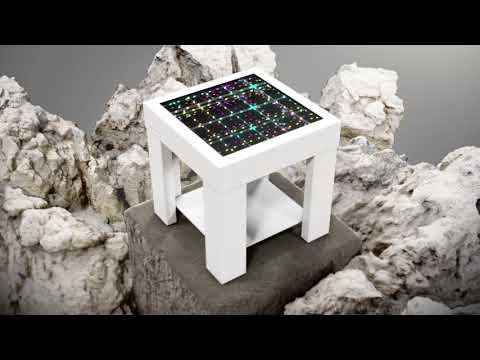 White Infinity Mirror Side Table