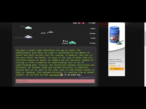 Playing type racer and 1h typing test announcement