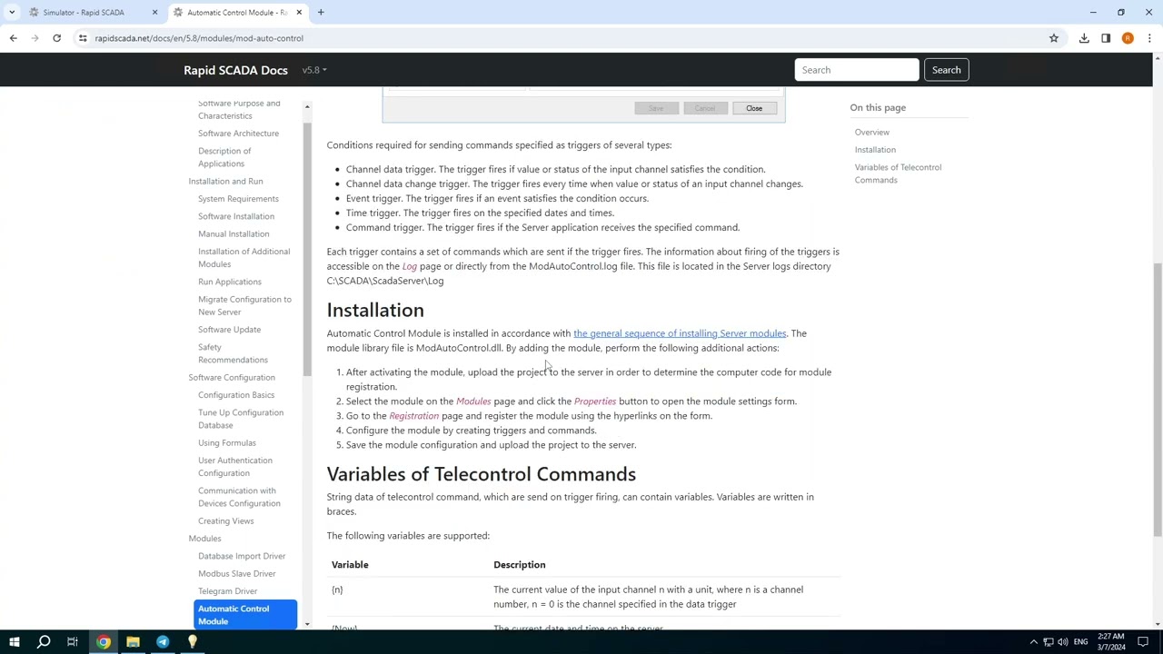 Rapid SCADA 6. Lesson 20. Sending Notifications