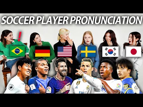Cristiano Ronaldo Or Lionel Messi ? Football Player Pronunciation Difference!!(BR,US,DE,SE,KR,JP)