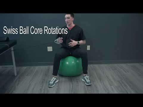 Exercise Ball Core Rotations With a Band