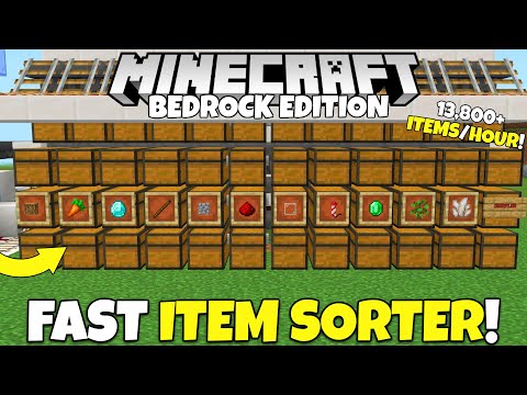 Minecraft Bedrock: FAST Item Sorting Storage System Tutorial! Item Categorizer MCPE Xbox PS5 PC