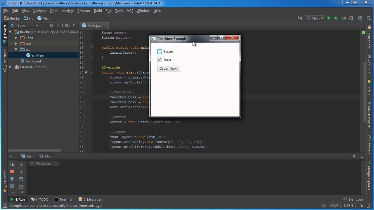 JavaFX Java GUI Tutorial - 11 - CheckBox