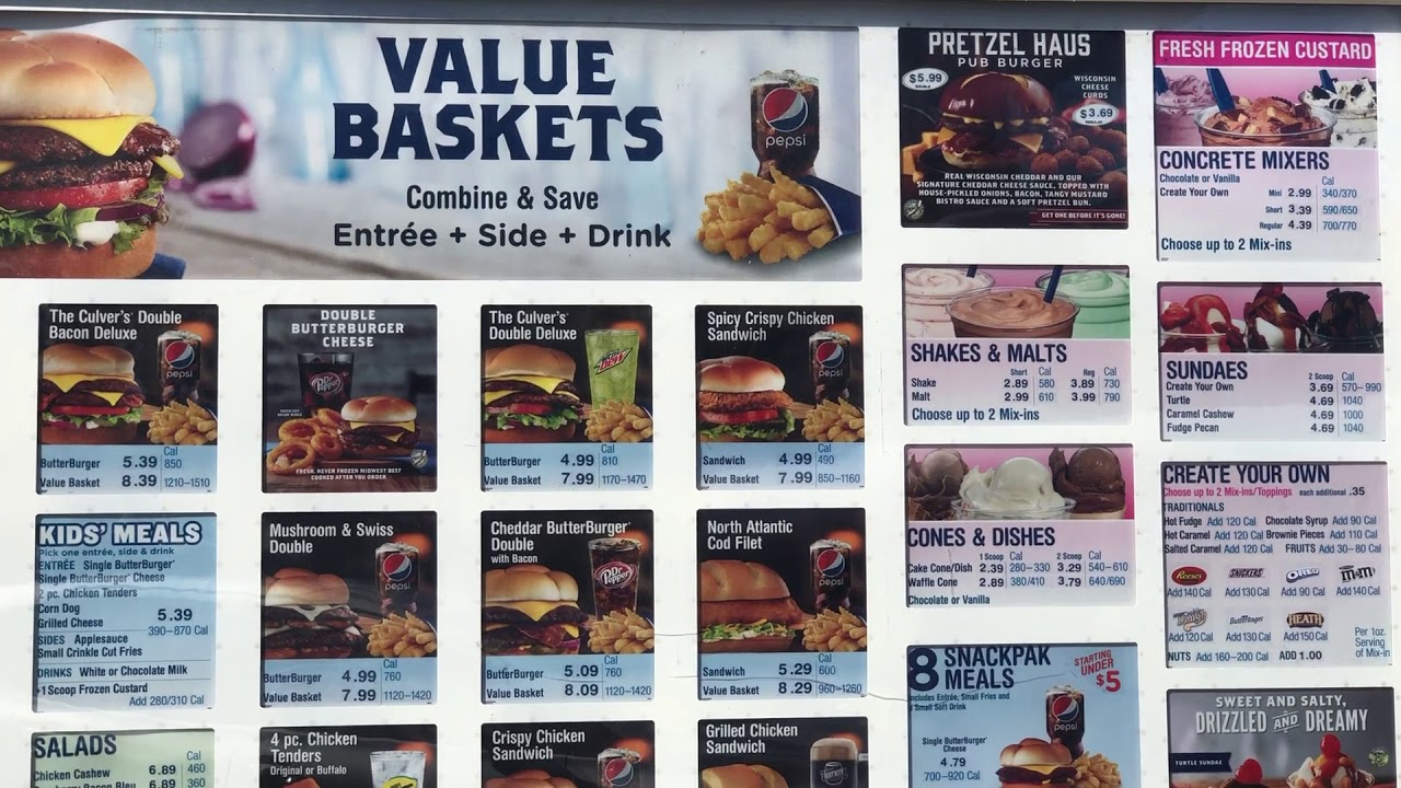 Culver's Prices
