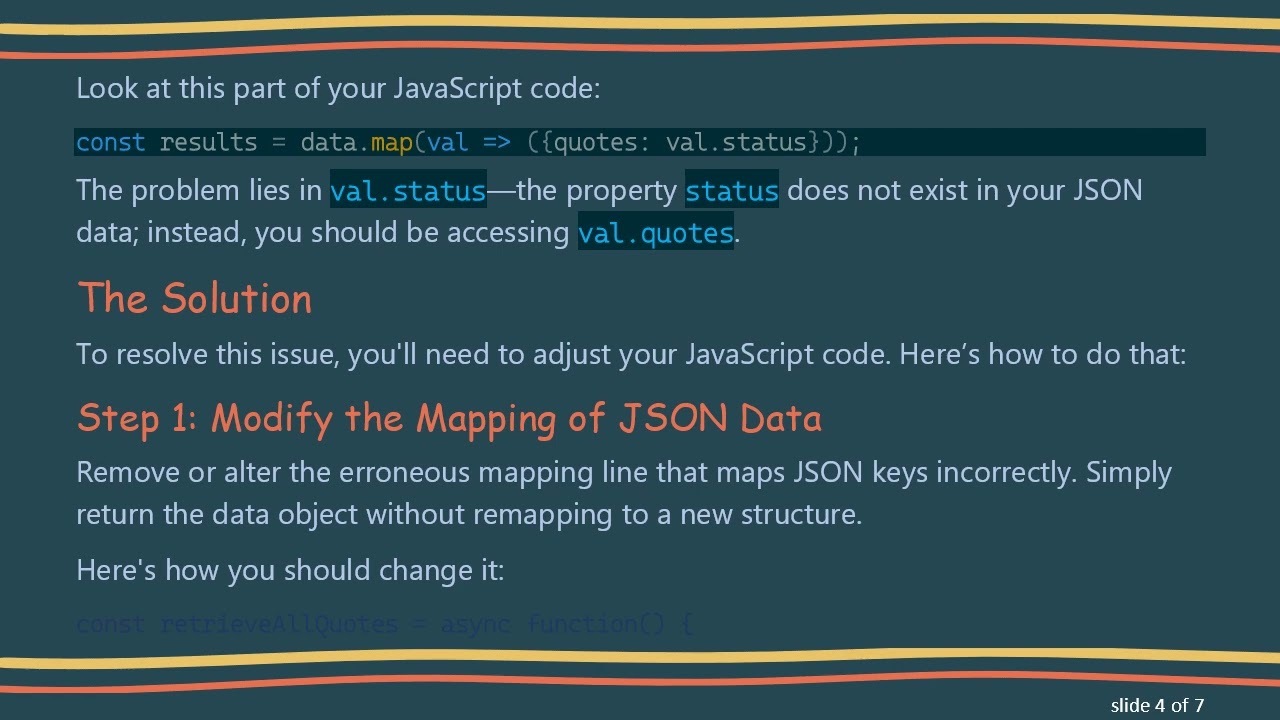 Fixing JSON Data Showing undefined in JavaScript