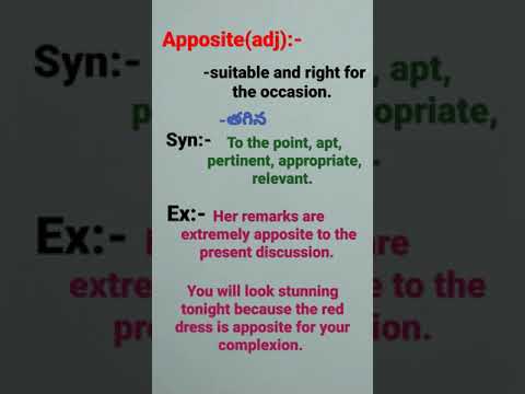 Apposite(adj)||Everyday vocabulary||word of the day"apposite".