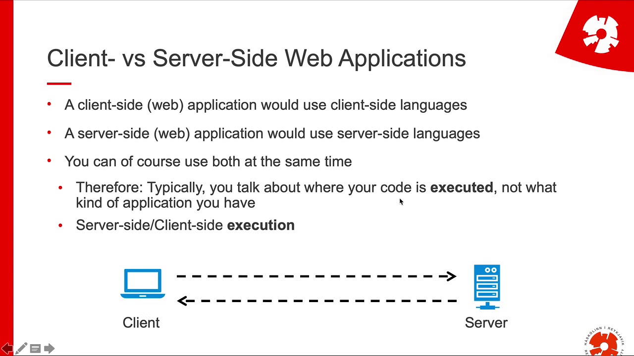 Web Programming I: L7/8: JavaScript part 2: Client and Server Side