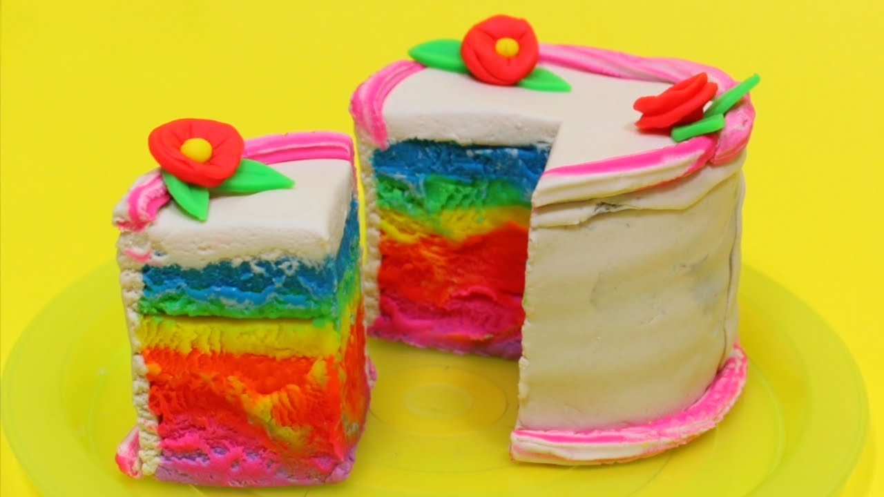 DIY: How To Make Play Doh Rainbow Cake 🍰| Play Doh Videos For Kids | HooplaKidz How To