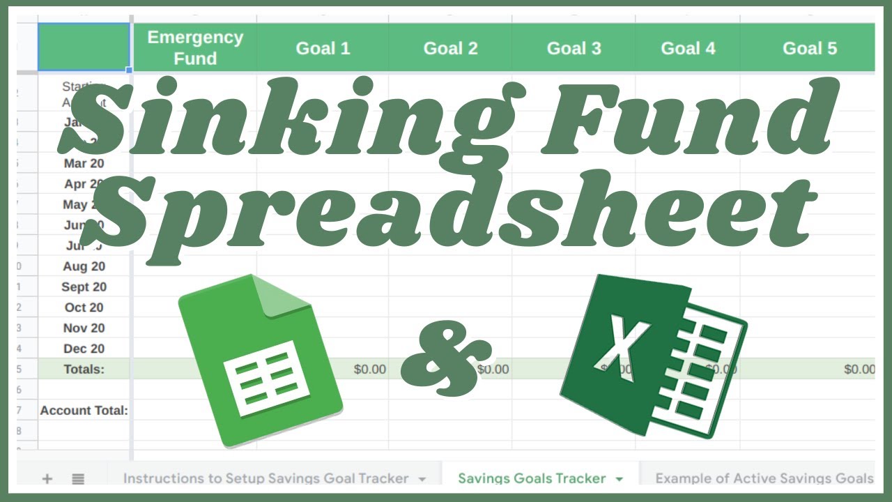 Make a Sinking Fund Spreadsheet in Google Sheets and Excel