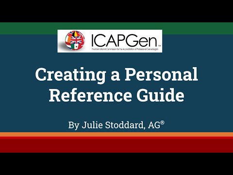 Creating a Personal Reference Guide