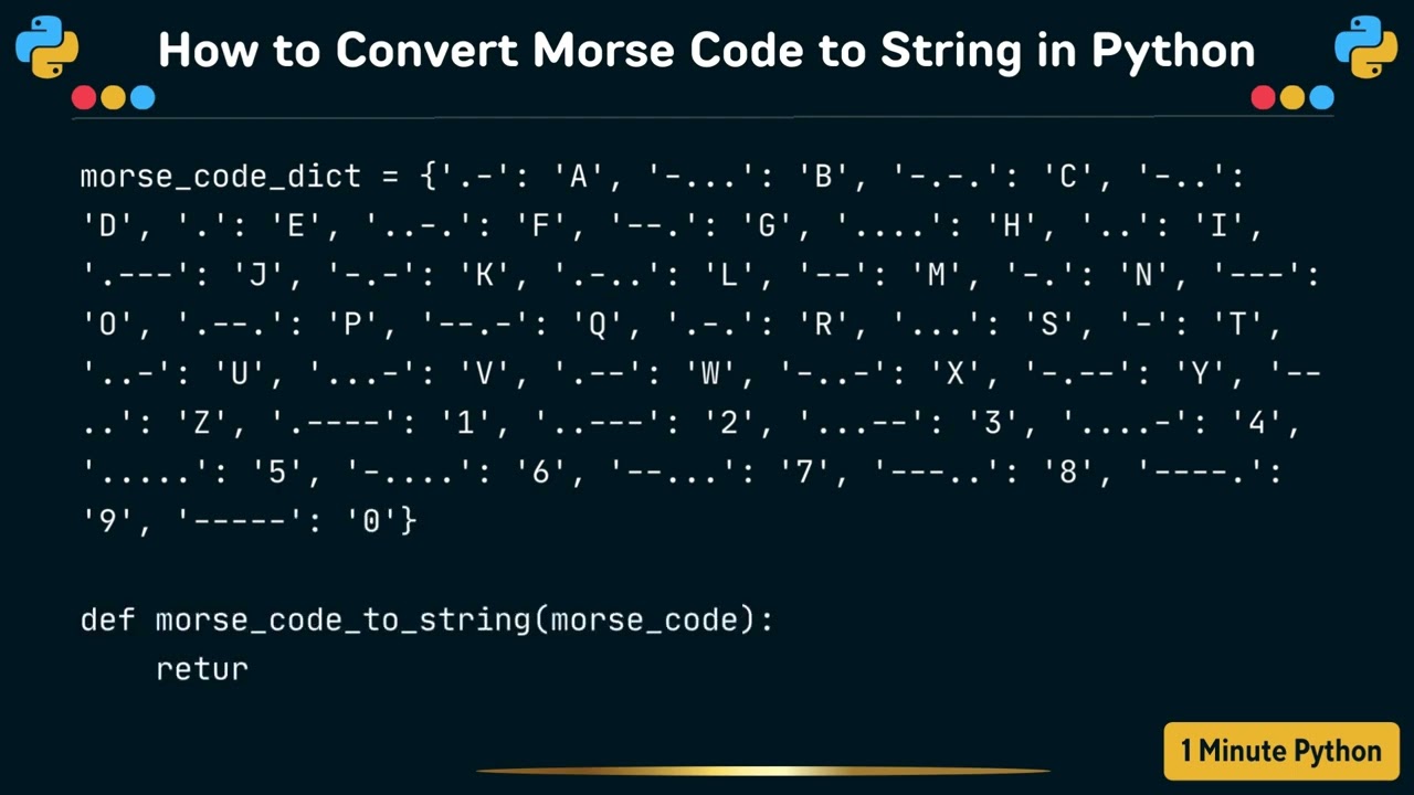 How to Convert Morse Code to String in Python